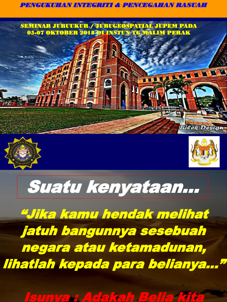 Pengukuhan Integriti Pencegahan Rasuah | PDF