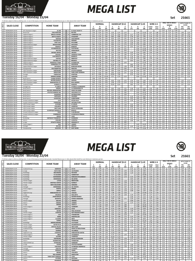mega-list | PDF | Association Football Teams | Association Football ...