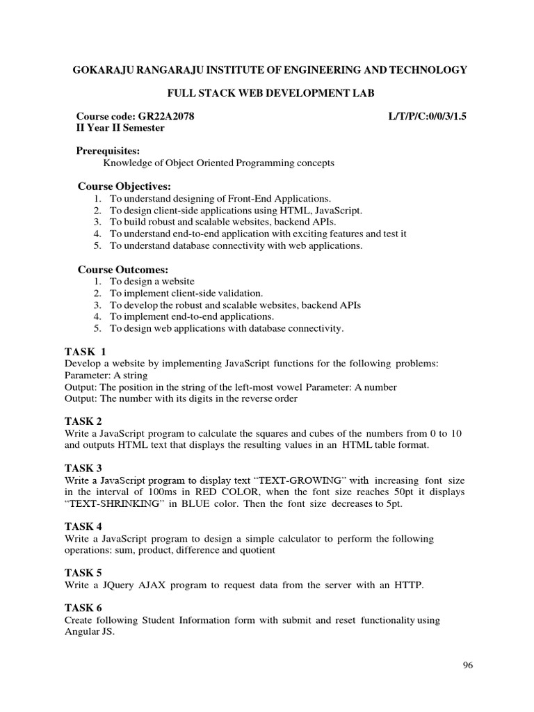 GR22 FSWD Lab | PDF | Java Script | Dynamic Web Page