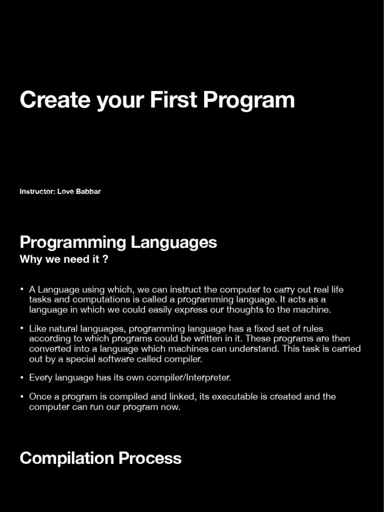 Introduction to Programming Basics | PDF | Computers
