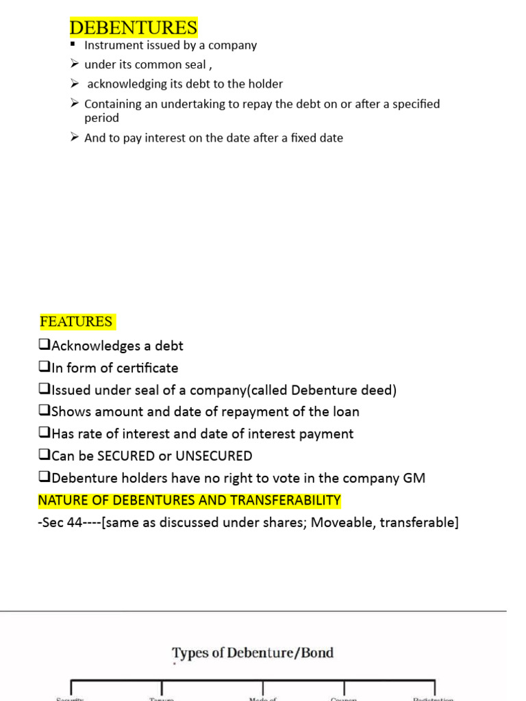Debentures | PDF | Debenture | Loans
