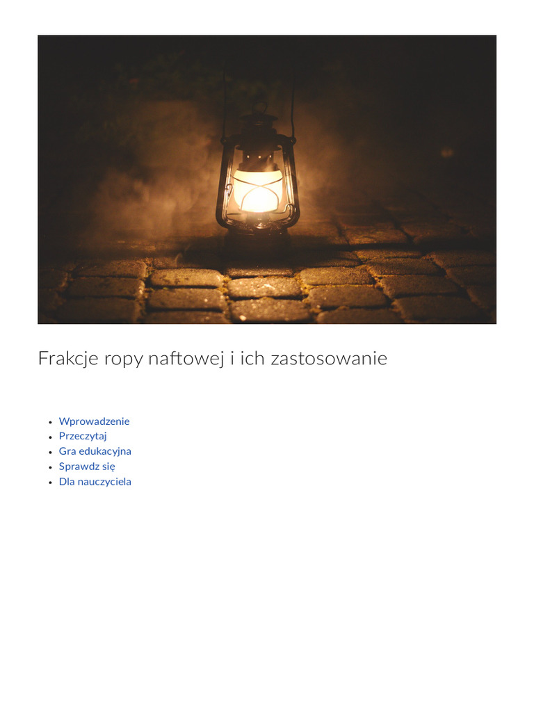 Frakcje Ropy Naftowej I Ich Zastosowanie | PDF