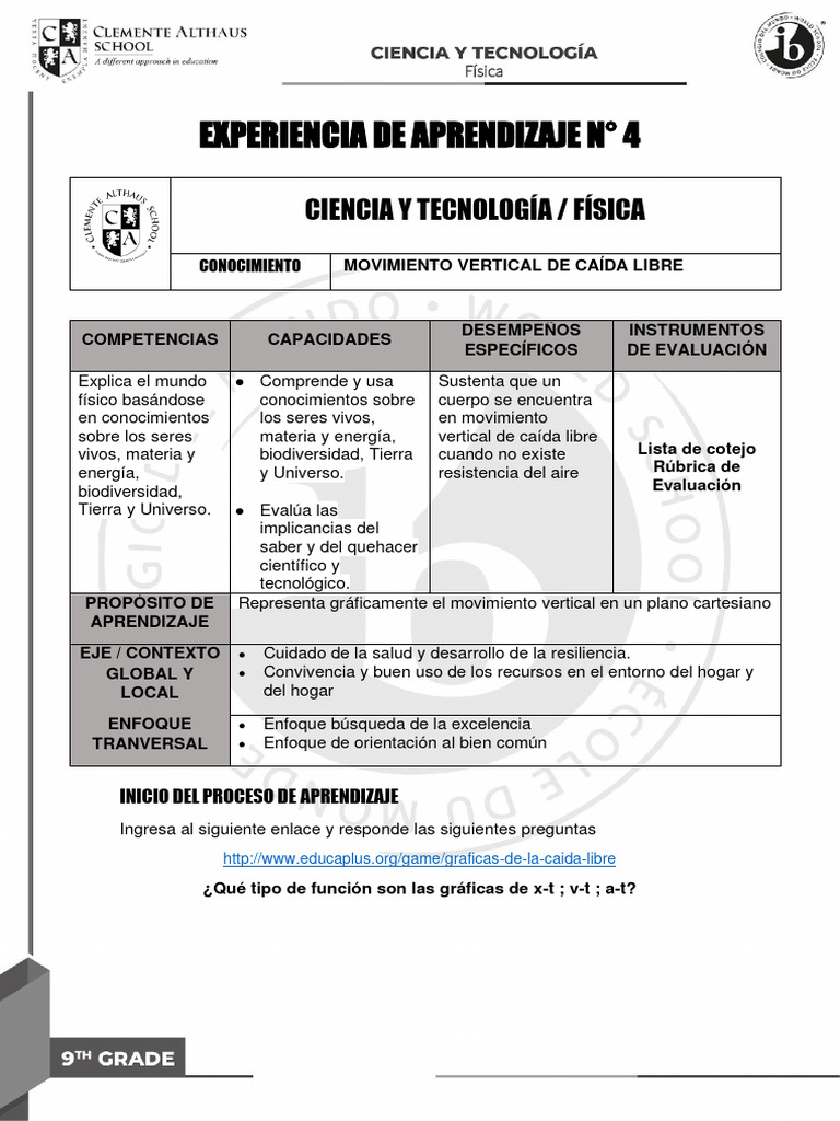 TEMA 4 - CAÍDA LIBRE | PDF | Mecánica | Science