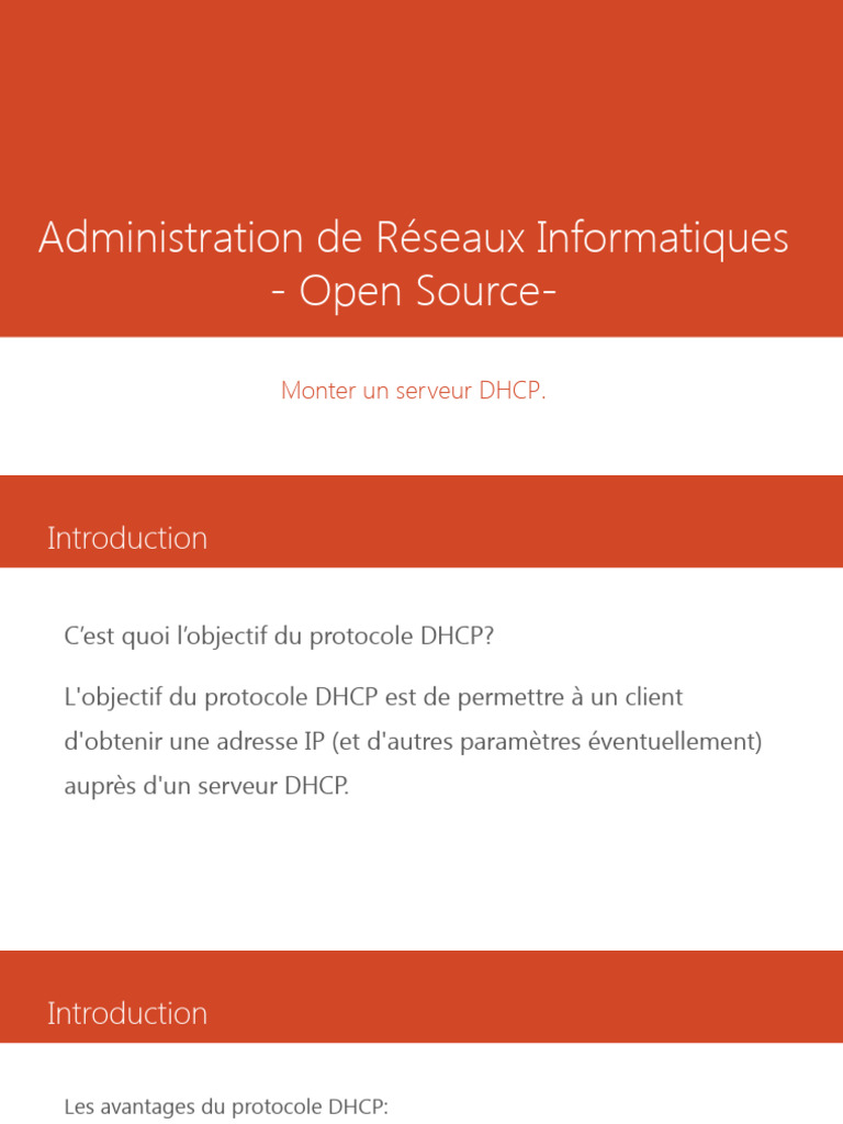 Administration de Réseaux Informatiques - DHCP | PDF | Serveur (Informatique) | Système de noms ...