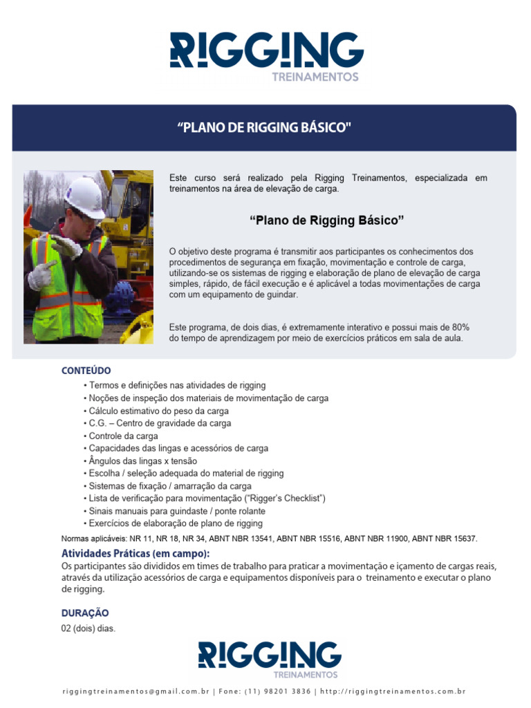 Plano de Rigging Básico Revisão I | PDF | Tecnologia e Engenharia