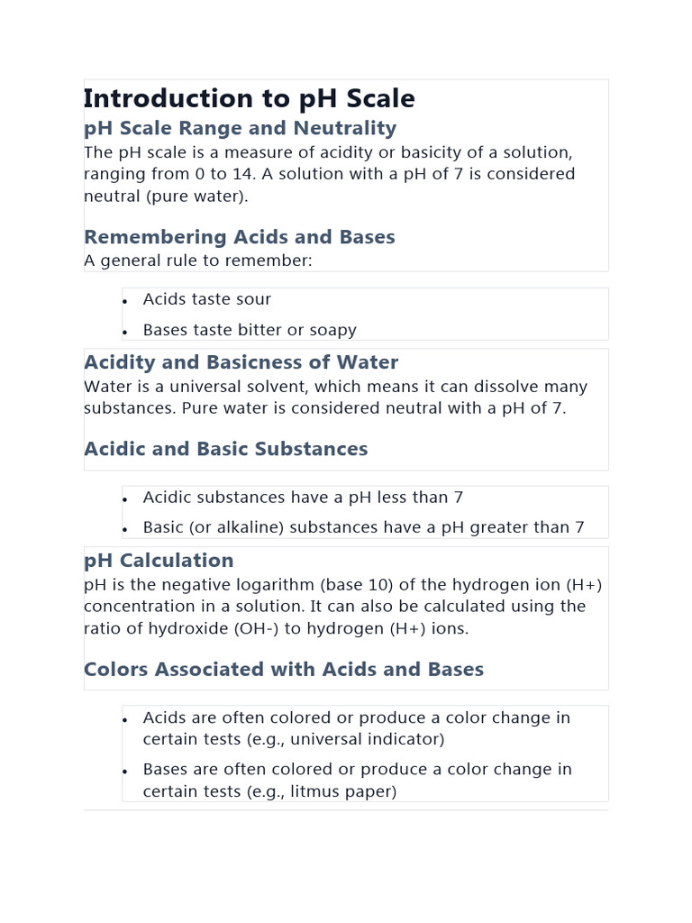 The Ph scale | PDF