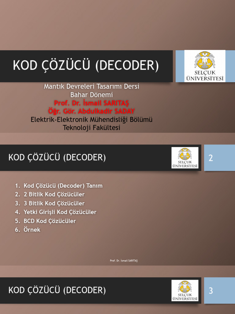 2 Kod Çözücü (Decoder) Kod Çevirici | PDF