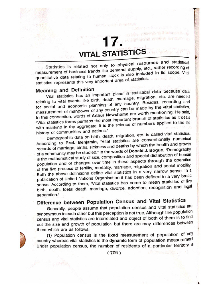 Vital Statistics | PDF