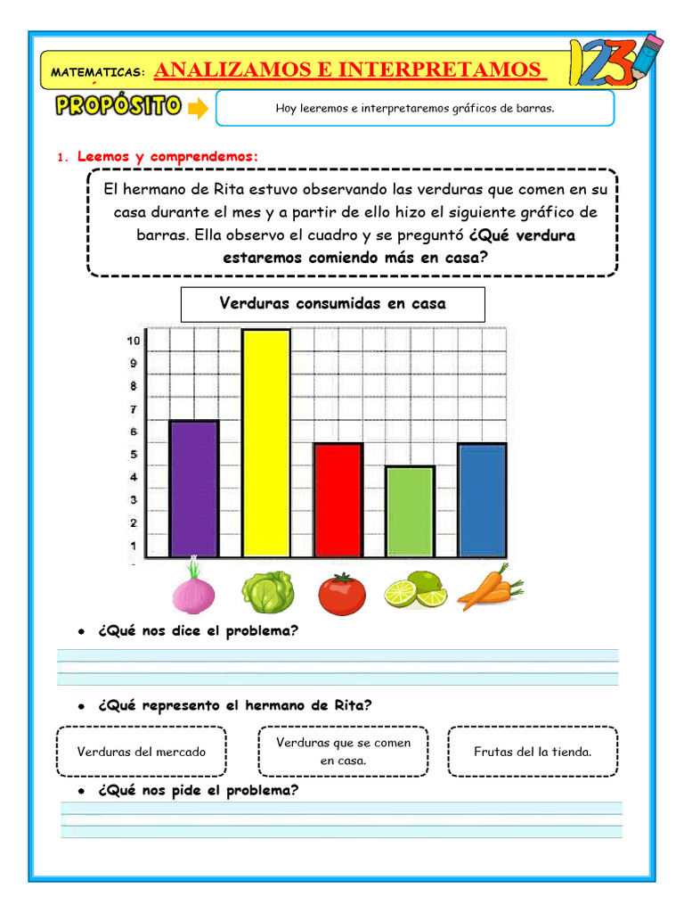 Ficha Analizamos e Interpretamos Graficos de Barras | PDF