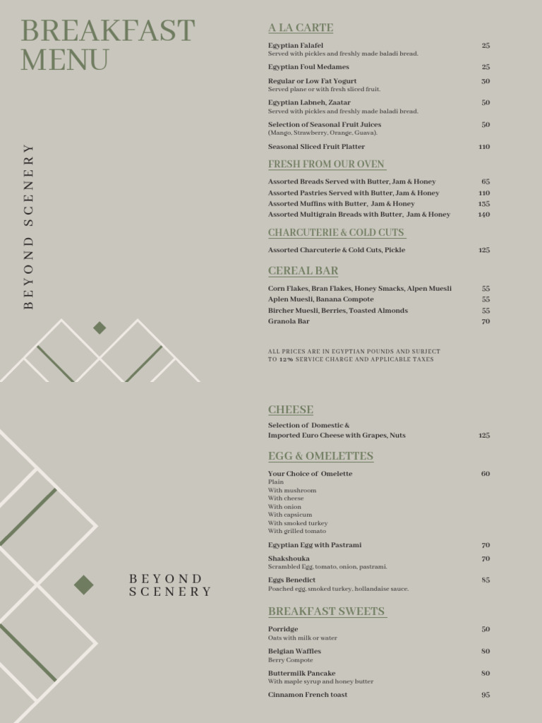 Terrace BREAKFAST MENU | PDF