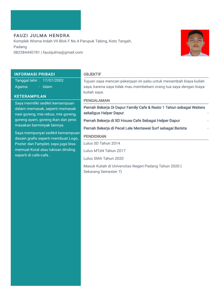 CV Fauzi Julma Hendra | PDF