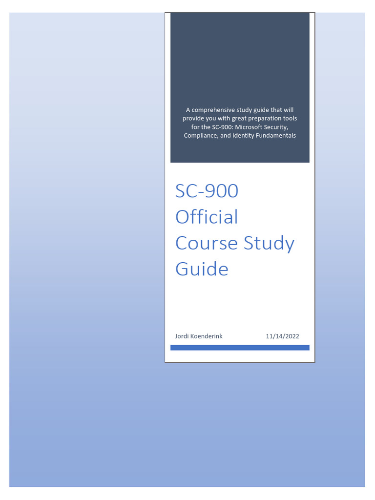 SC-900 Study Guide for Microsoft Exam | PDF | Microsoft Azure | Cloud ...