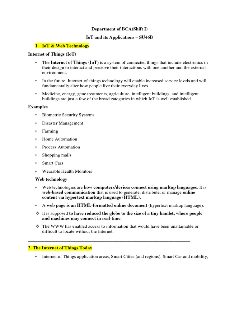 iot unit1 | PDF | Internet Of Things | Computer Network