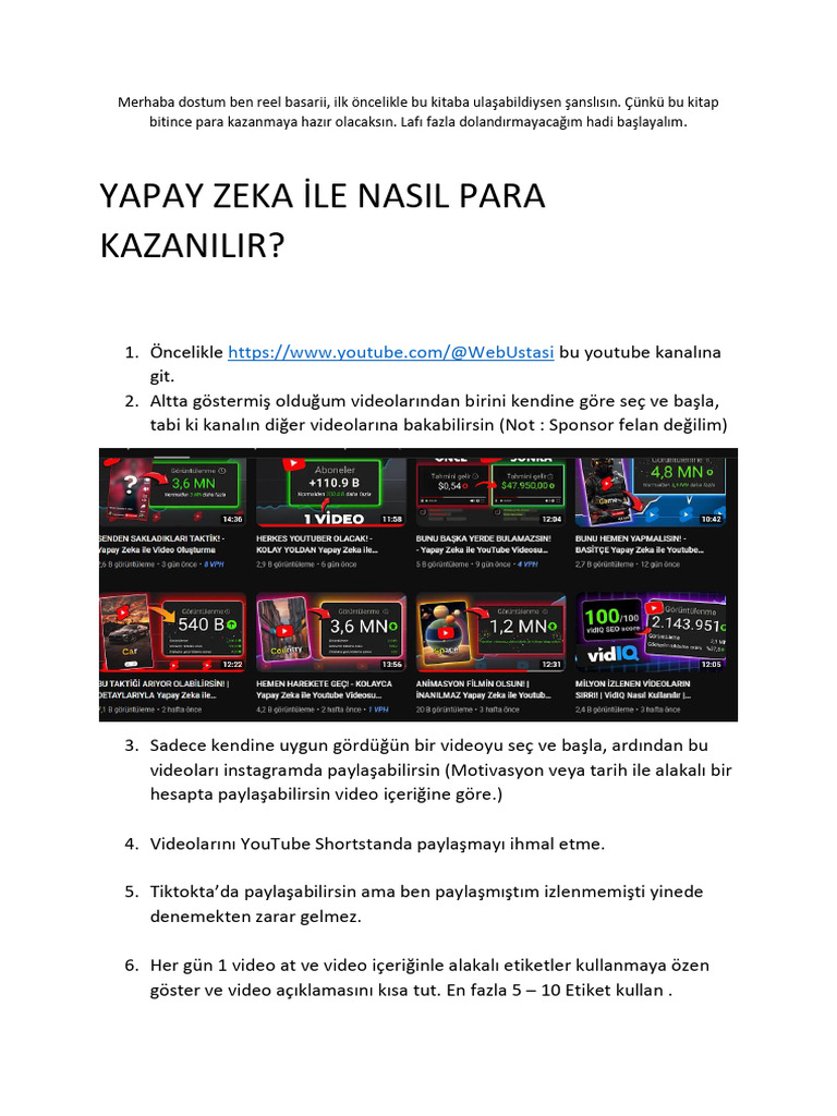 Yapay Zeka İle para Kazan! | PDF