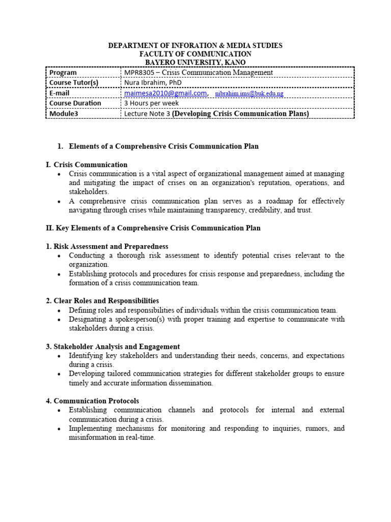 CMC Lecture Note 3 2024 | PDF | Risk | Risk Assessment