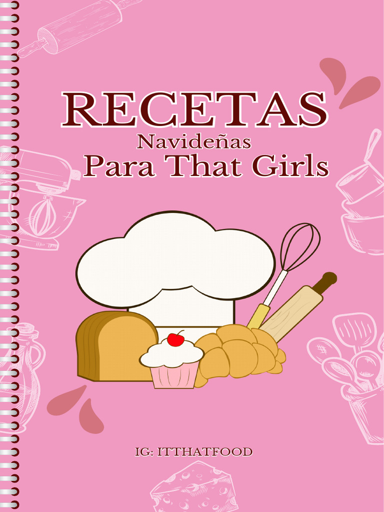 Pink White Simple Cute Baking Recipes Book Cover | PDF | Panes | Caldo