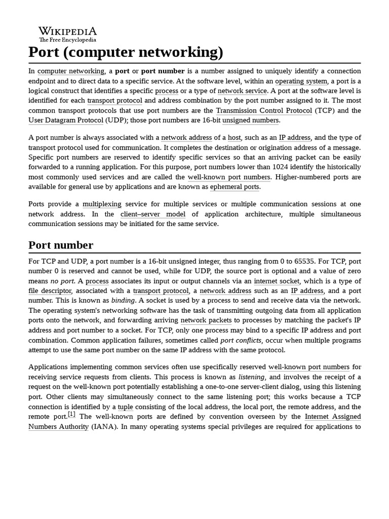 Port (Computer Networking) | Download Free PDF | Port (Computer ... Port (Computer Networking) | Download Free PDF | Port (Computer ...