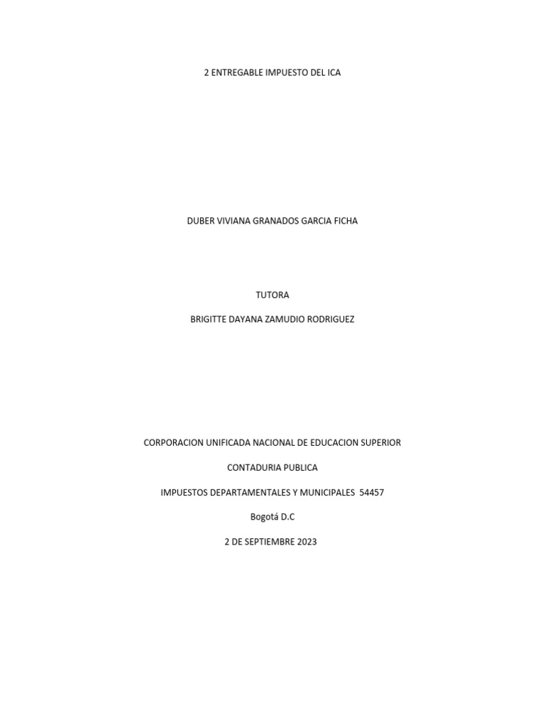 2 Entregable Impuesto Del Ica | PDF | Agricultura | Impuestos