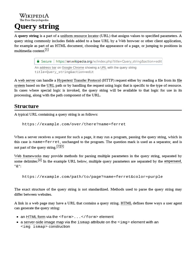 Query_string | PDF | World Wide Web | Internet & Web