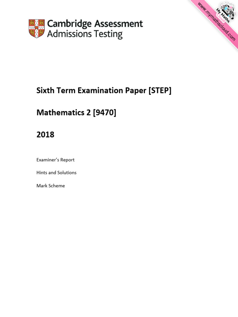 2018 Step 2 Solutions | PDF | Factorization | Quadratic Equation