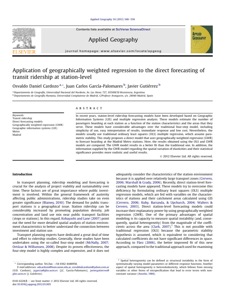 Application of Geographically Weighted R | PDF | Spatial Analysis | Dependent And Independent ...