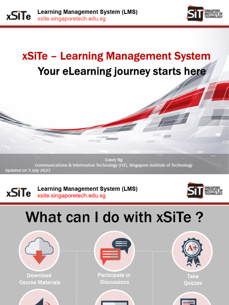 xSiTe (LMS) Briefing Slides - 3july2023 | PDF | Turnitin | Software