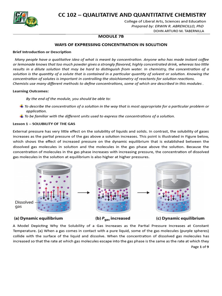 x3ppsg39d - CC 102 Module 7B Solution Concentration of Solution | PDF ...