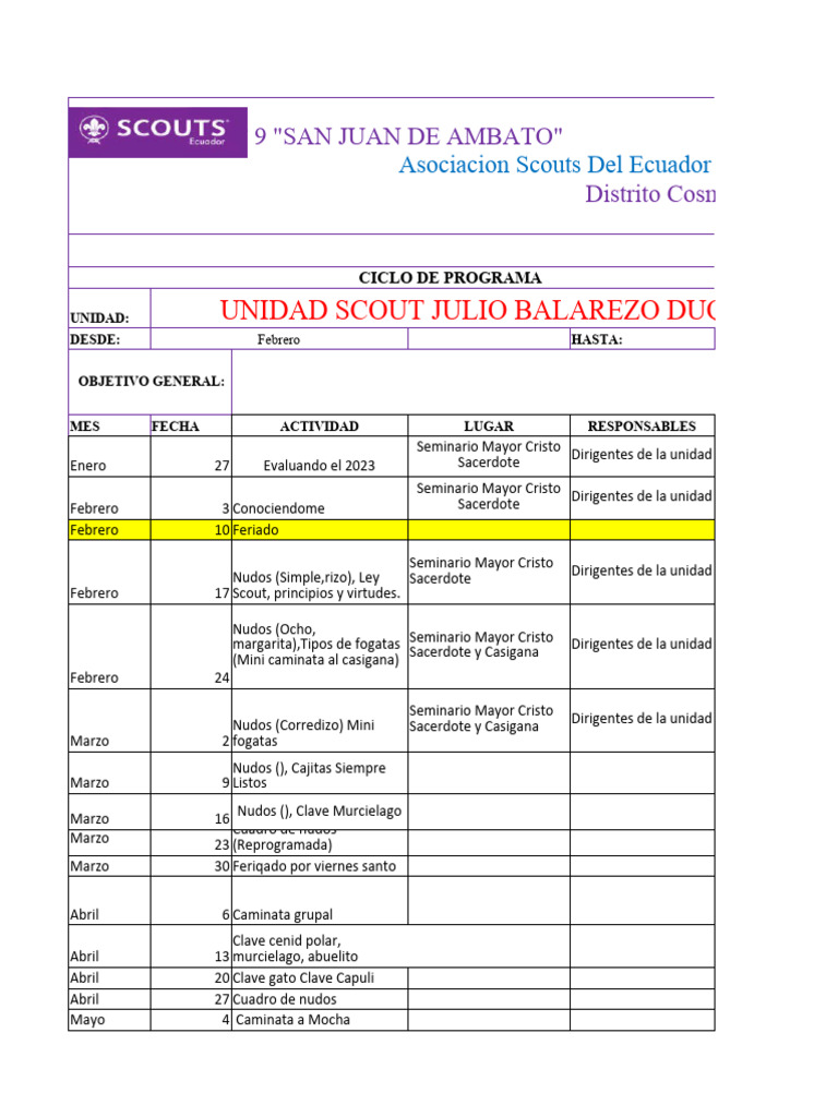 Ciclo de programa 1 | PDF | Exploración | Movimientos juveniles