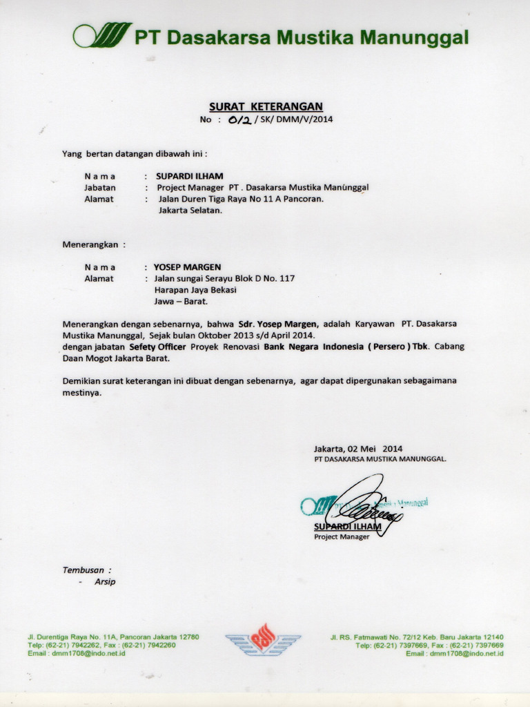 Paklaring DMM | PDF