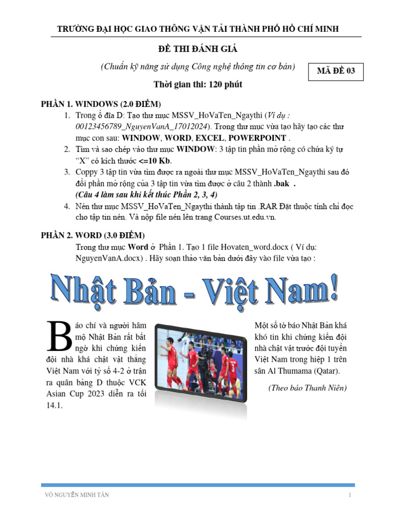 De Thi 03 - THCB - VNMT | PDF