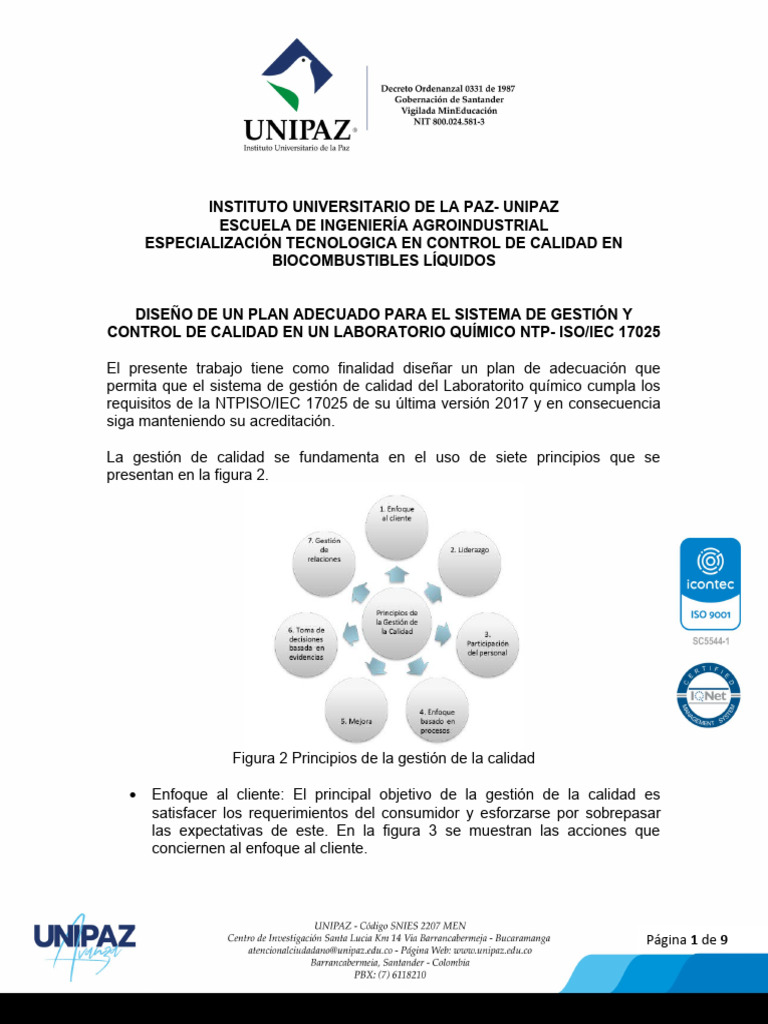 Implementación Del Control y Gestión de La Calidad | PDF | Calidad (comercial) | Sistema de ...