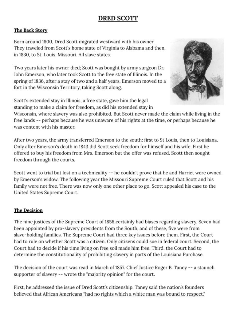 Dred Scott Decision Undergorund Railroad Reading | Download Free PDF ...