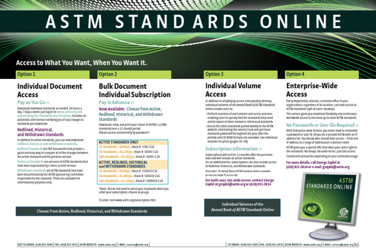 Access ASTM Standards Online Options | PDF