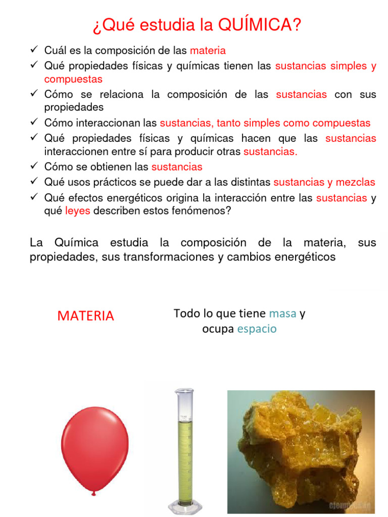 1.1 Materia y Ecuaciones Químicas | PDF | Importar | Sustancias químicas