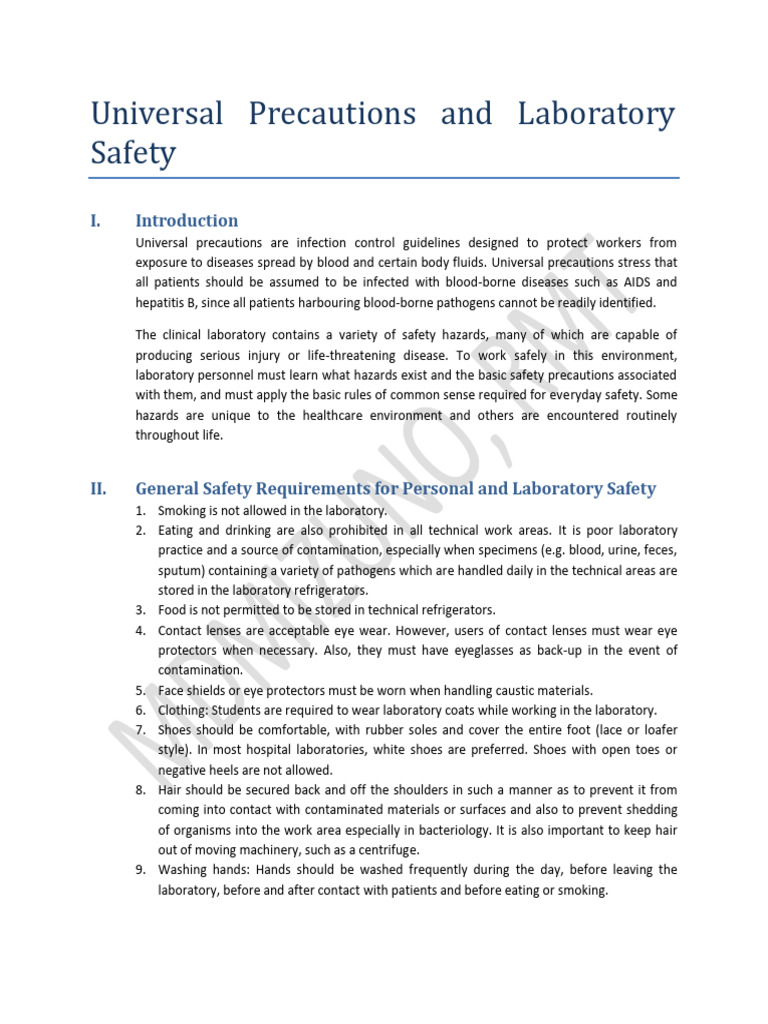 Universal Precaution | Download Free PDF | Hazards | Fires