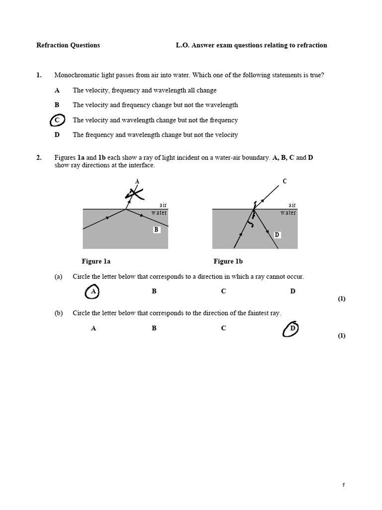 Refraction and TIR | PDF | Refraction | Refractive Index