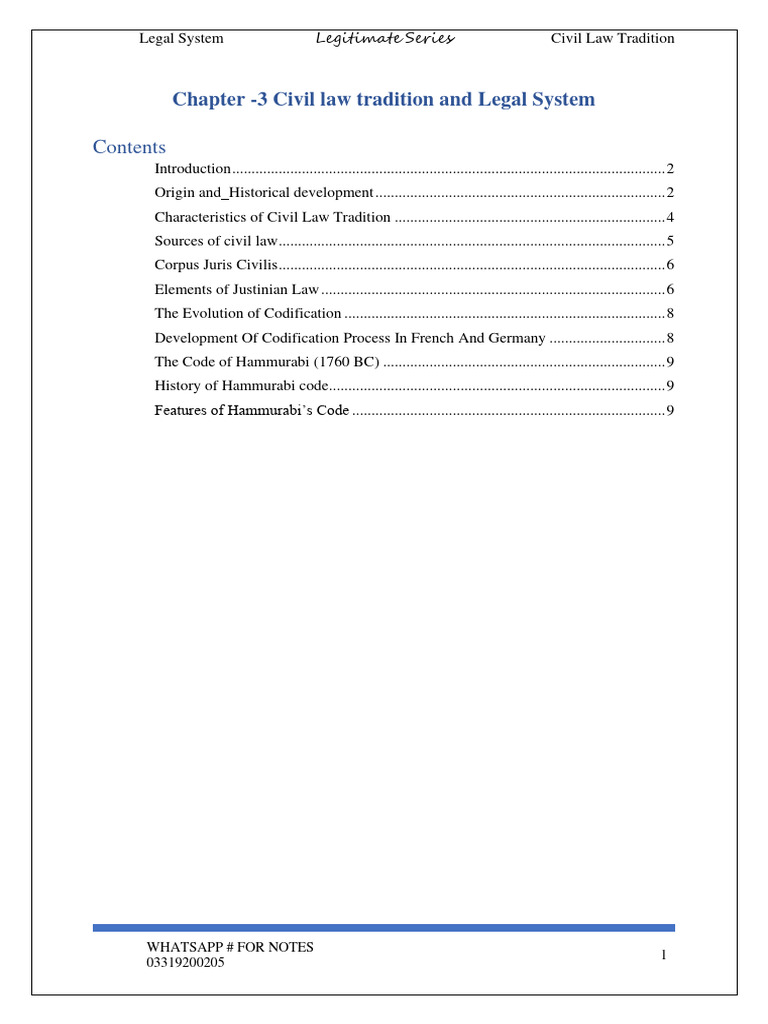 Civil Legal System | PDF | Civil Law (Legal System) | Roman Law