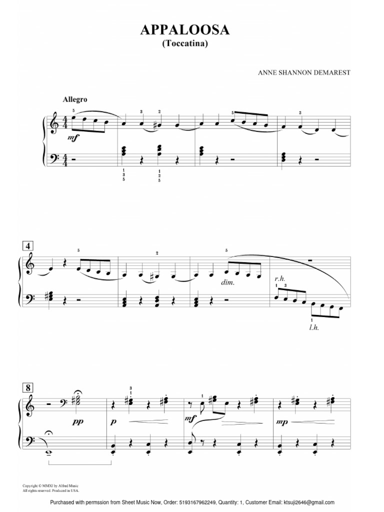 Sheet Music Order Confirmation | PDF