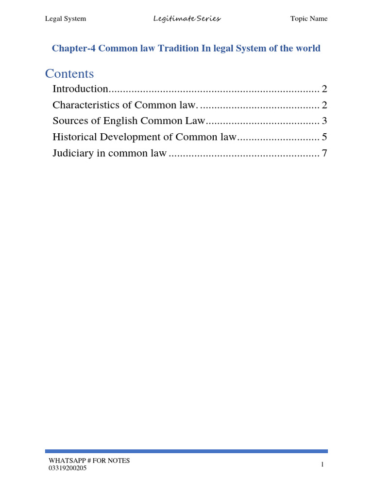 Common Law Legal System | PDF | Common Law | Precedent Common Law Legal System | PDF | Common Law | Precedent