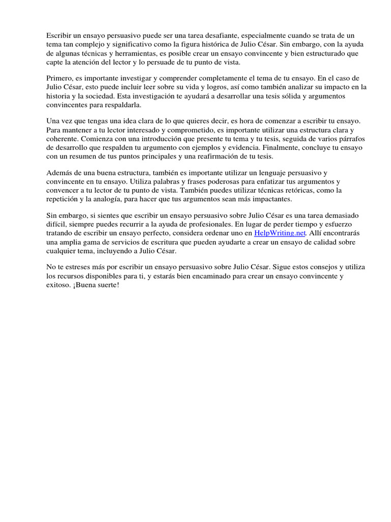 Cómo Escribir un Ensayo Persuasivo | PDF | Ensayos