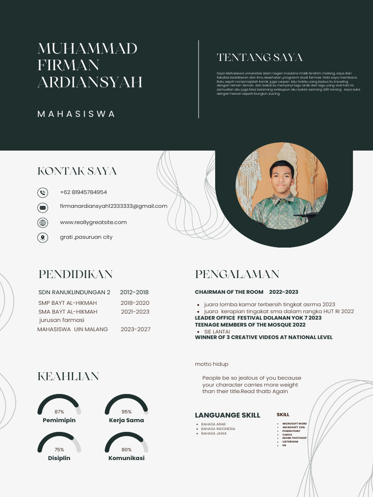 Hijau Putih Elegan Profesional Pemasaran CV Resume | PDF
