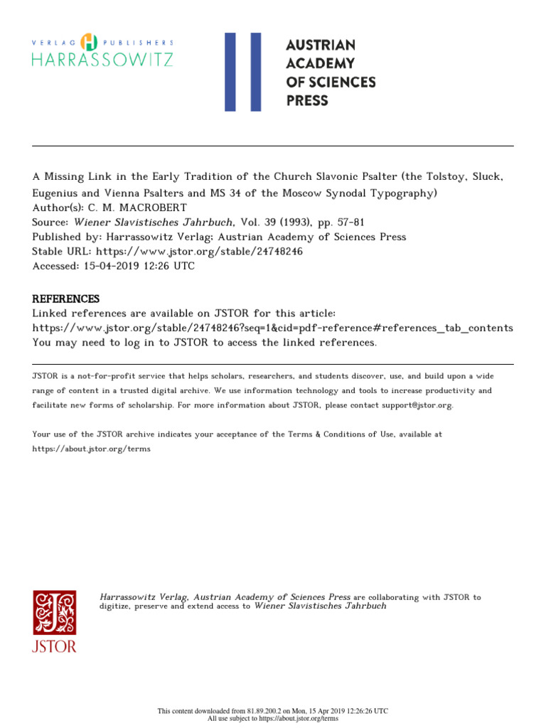 C.M. Macrobert - A Missing Link in The Early Tradition of The Church ...