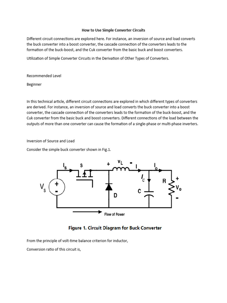 Simple Converter Circuits Explained | PDF | Electronics | Electronic ...