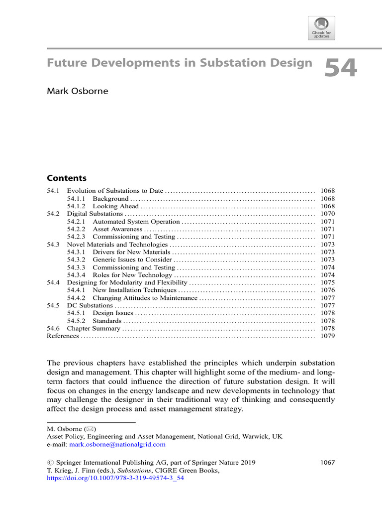 Future developments in substation design | PDF | Electrical Substation | Reliability Engineering