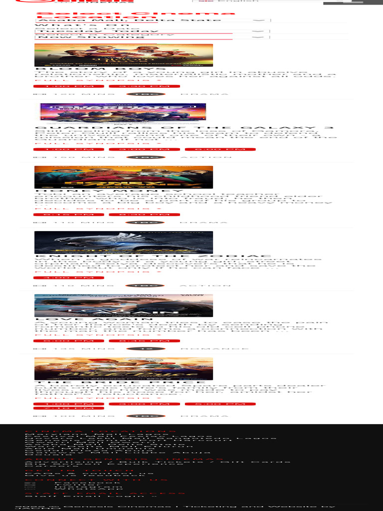 Buy Tickets - Genesis Cinemas | PDF