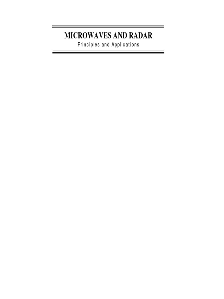Microwaves and Radar Principles and Applications | PDF | Microwave ...