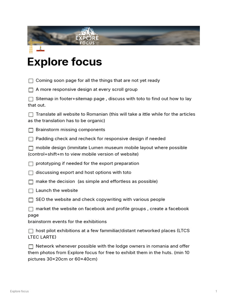 Plan Eplore Focus | PDF