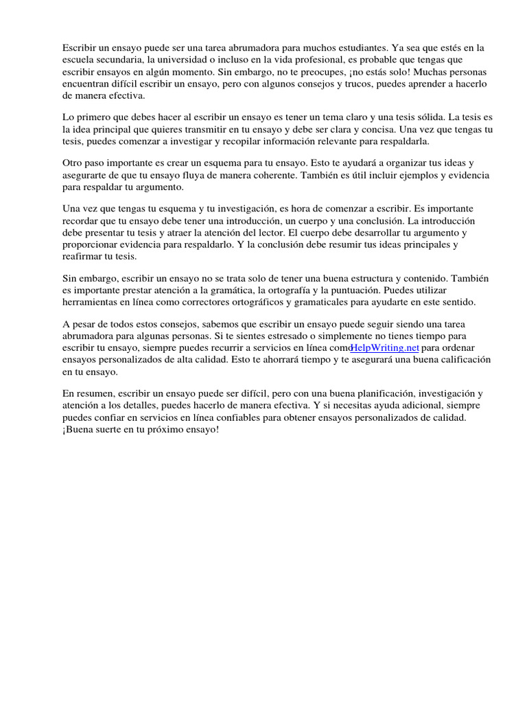 Cómo Escribir Un Ensayo de Manera Efectiva | PDF | Ensayos | Las artes