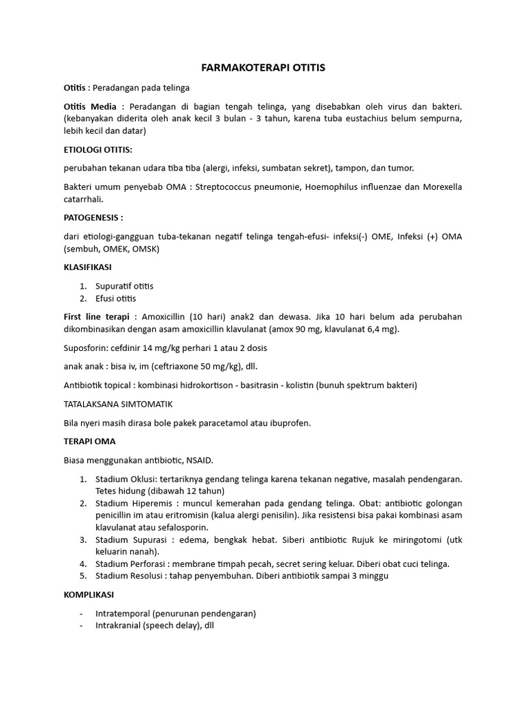 Terapi dan Penanganan Otitis dan Tinnitus | PDF