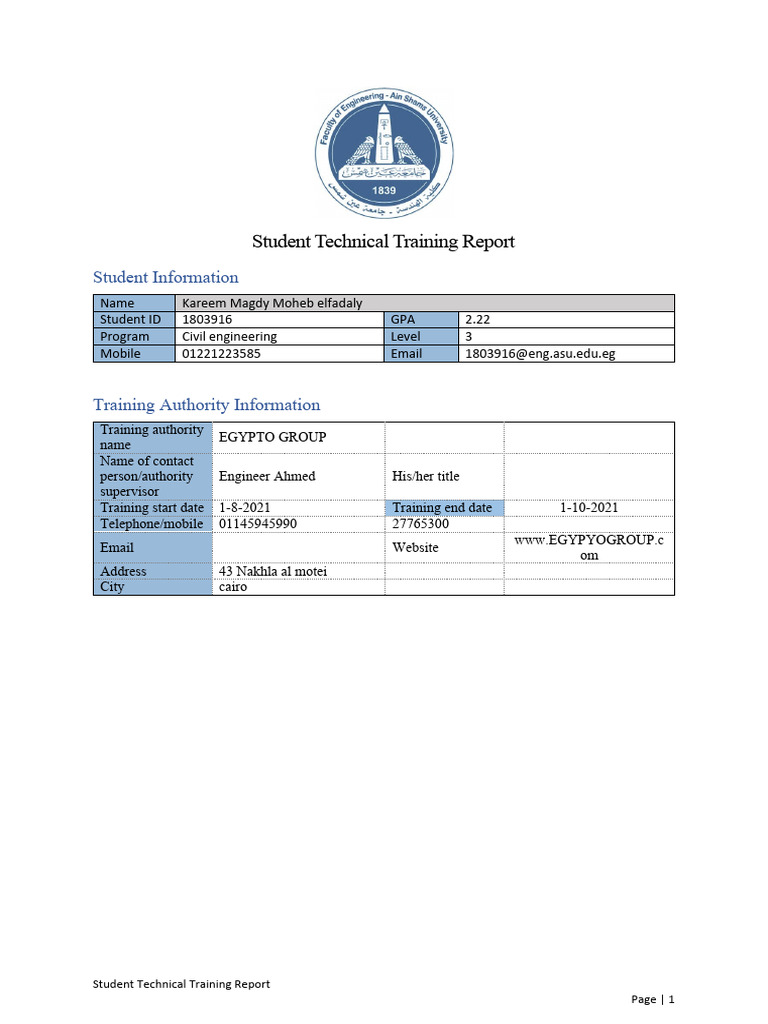Student Technical Training Report | Download Free PDF | Skill | Procedural Knowledge